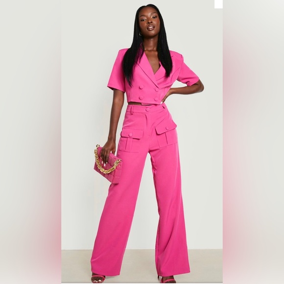 Boohoo | Pants & Jumpsuits | Boohoo Barbie Pink Pant Set | Poshmark